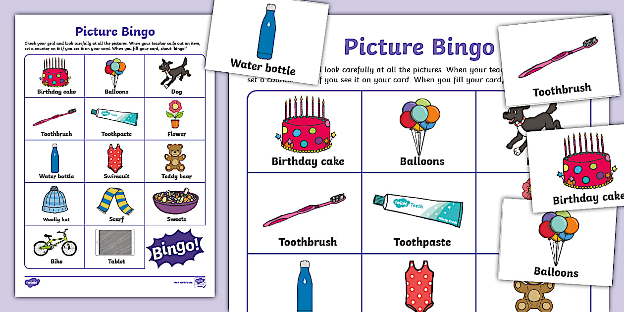 Language Skills: Picture Bingo Foundation Stage - Twinkl