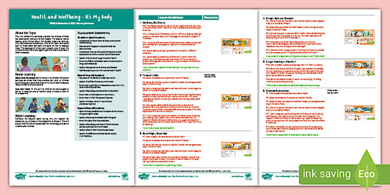 PSHE: LKS2 It's My Body - Planning Overview - Twinkl