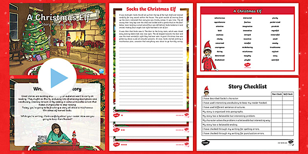 KS2 A Christmas Elf Story Writing Pack - Twinkl