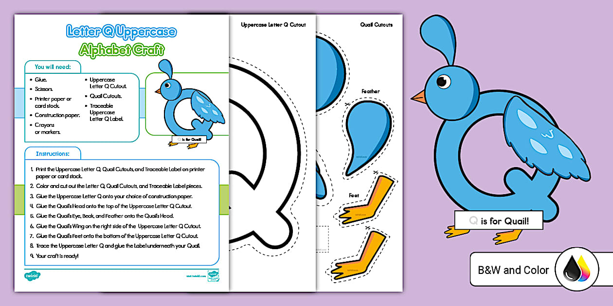 Letter Q Uppercase Alphabet Craft (teacher made) - Twinkl