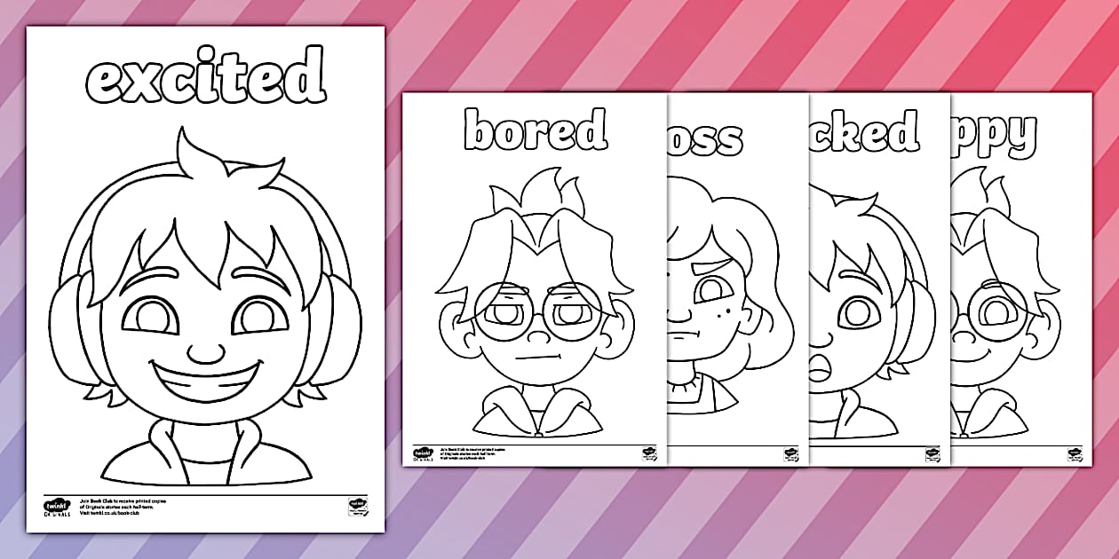 *NEW Feelings colouring sheets for preschool | Feelings Fair