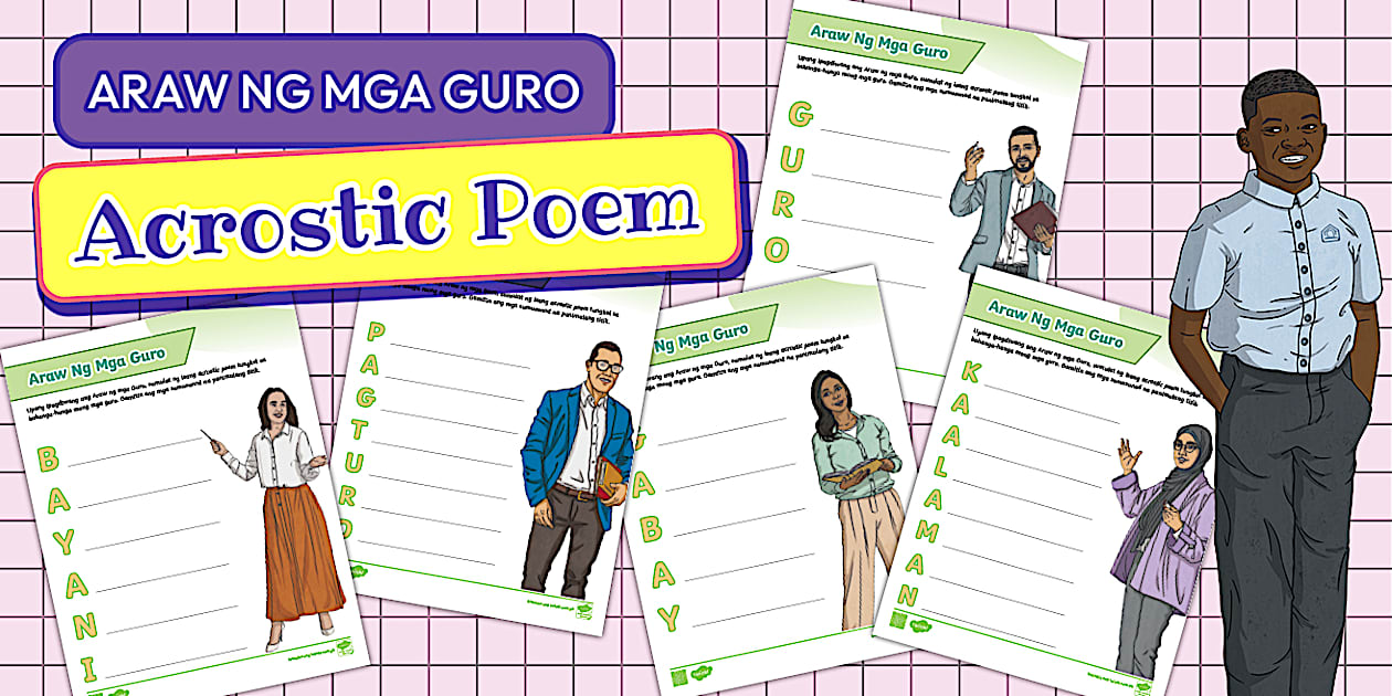 Araw Ng Mga Guro: Acrostic Poem | Grades 2 - 6 | Twinkl PH