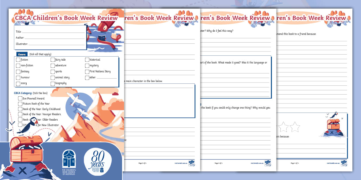 FREE! - CBCA Children's Book Week 2025 Book Review 3-6