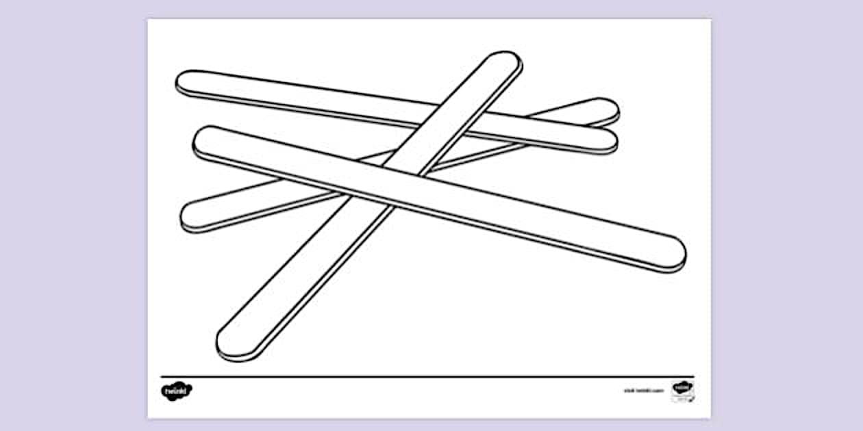 Pile of Lolly Sticks Colouring | Colouring Sheets - Twinkl