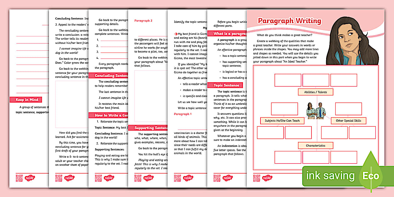 An Ideal Teacher Essay (Paragraph Writing)| Grade 4 | Twinkl