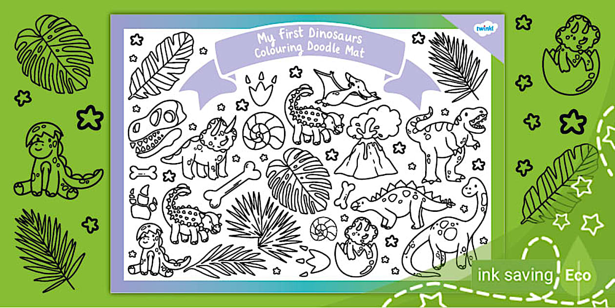 My First Dinosaurs Doodle Mat - Twinkl
