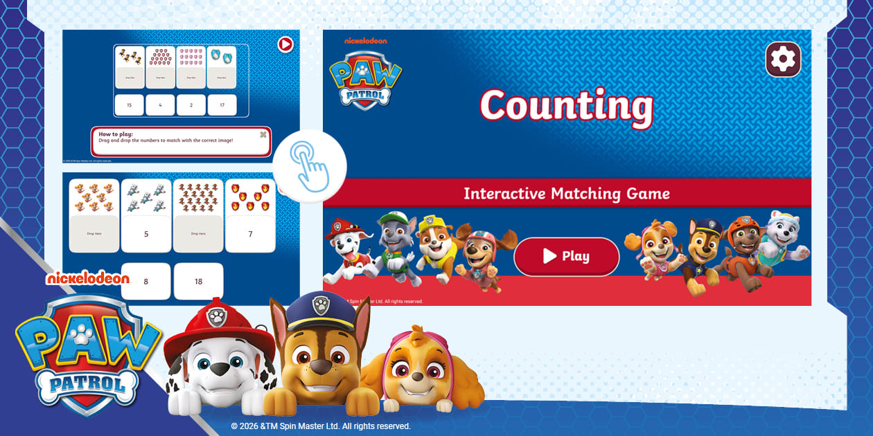 👉 Interactive PAW Patrol Counting Game | Memory Game Online