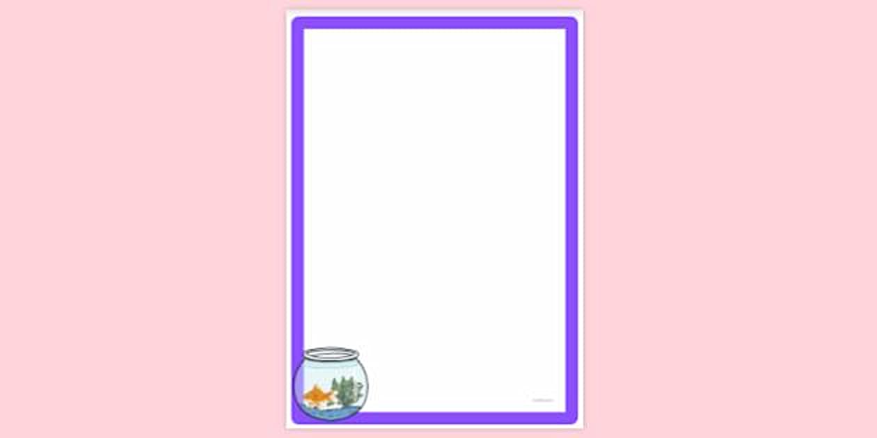 Simple Goldfish in Tank Page Border | Page Borders | Twinkl