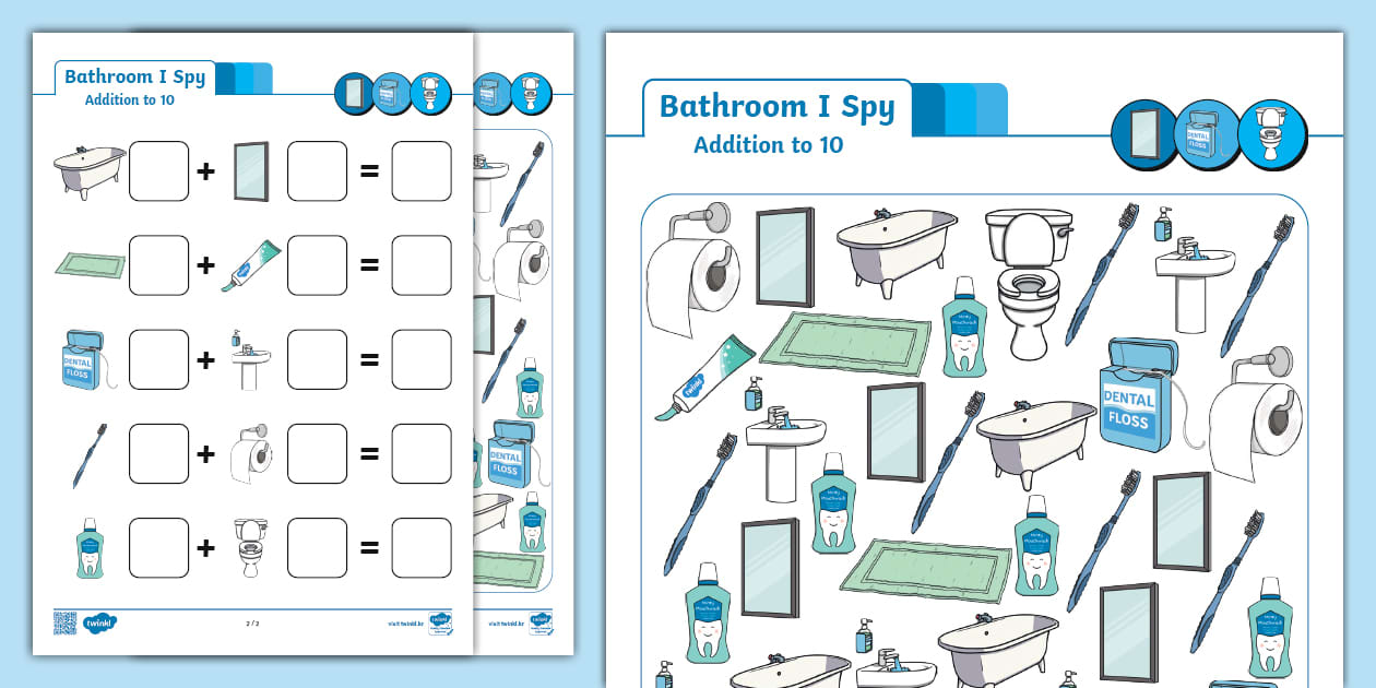 08 Teacher I Am Done | Bathroom I Spy Addition to 10