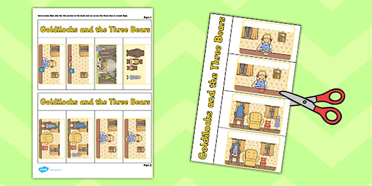 Goldilocks and Three Bears Story Writing Flap Book - flap book