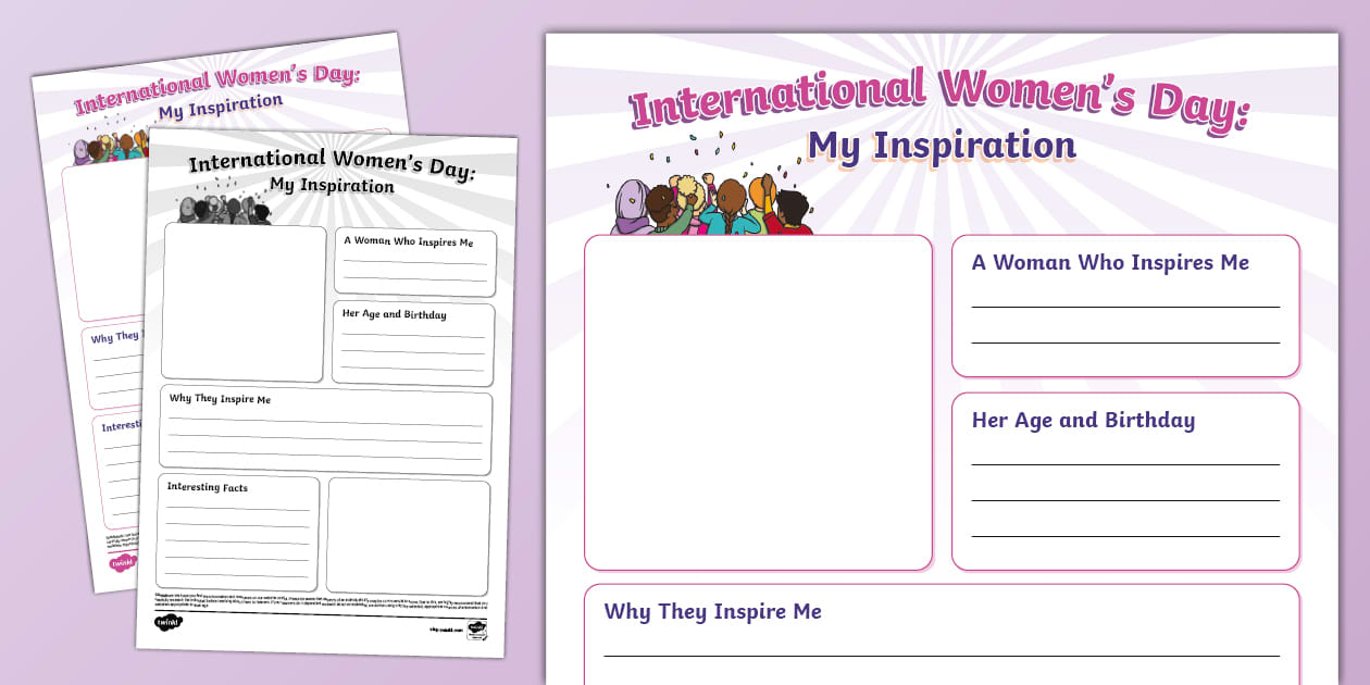 International Women's Day 'My Inspiration' Fact File Template