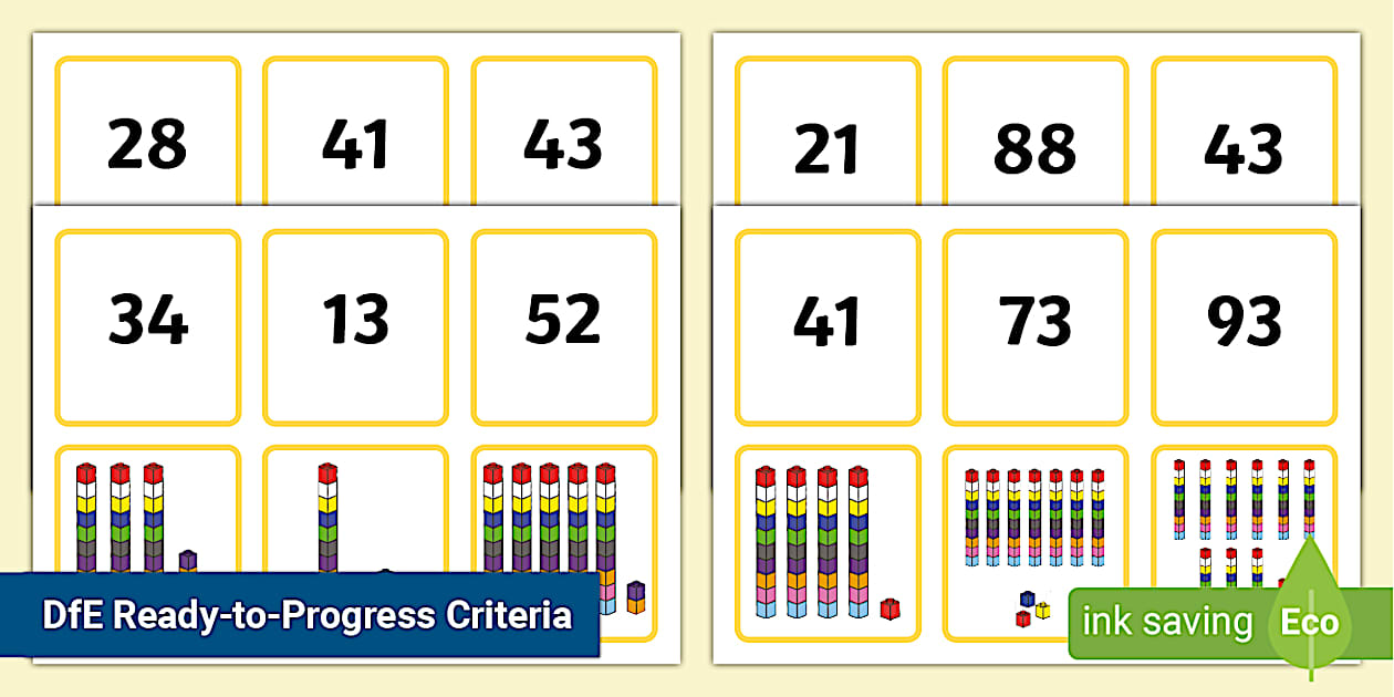 Editable Year 2 Maths Mastery Place Value Matching Cards