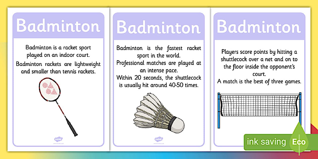 Badminton Display Facts (Hecho por educadores) - Twinkl