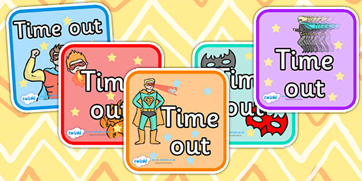 Superhero Themed Time Out Cards (teacher made) - Twinkl