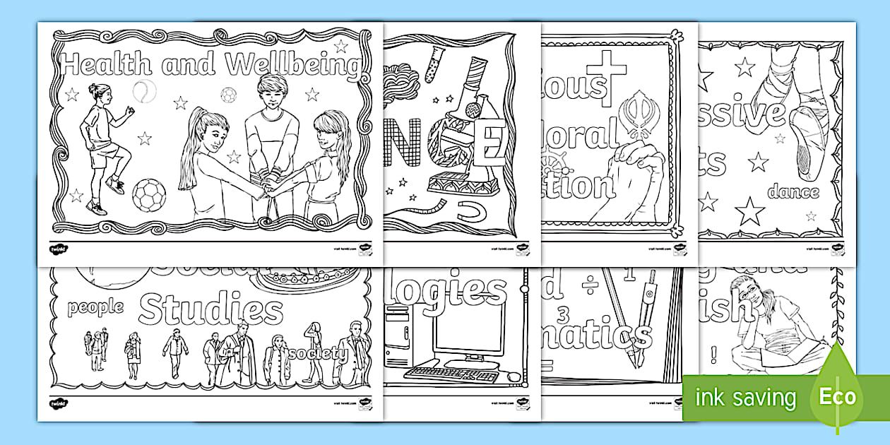 CfE Curricular Areas Themed Colouring Pages (teacher made)