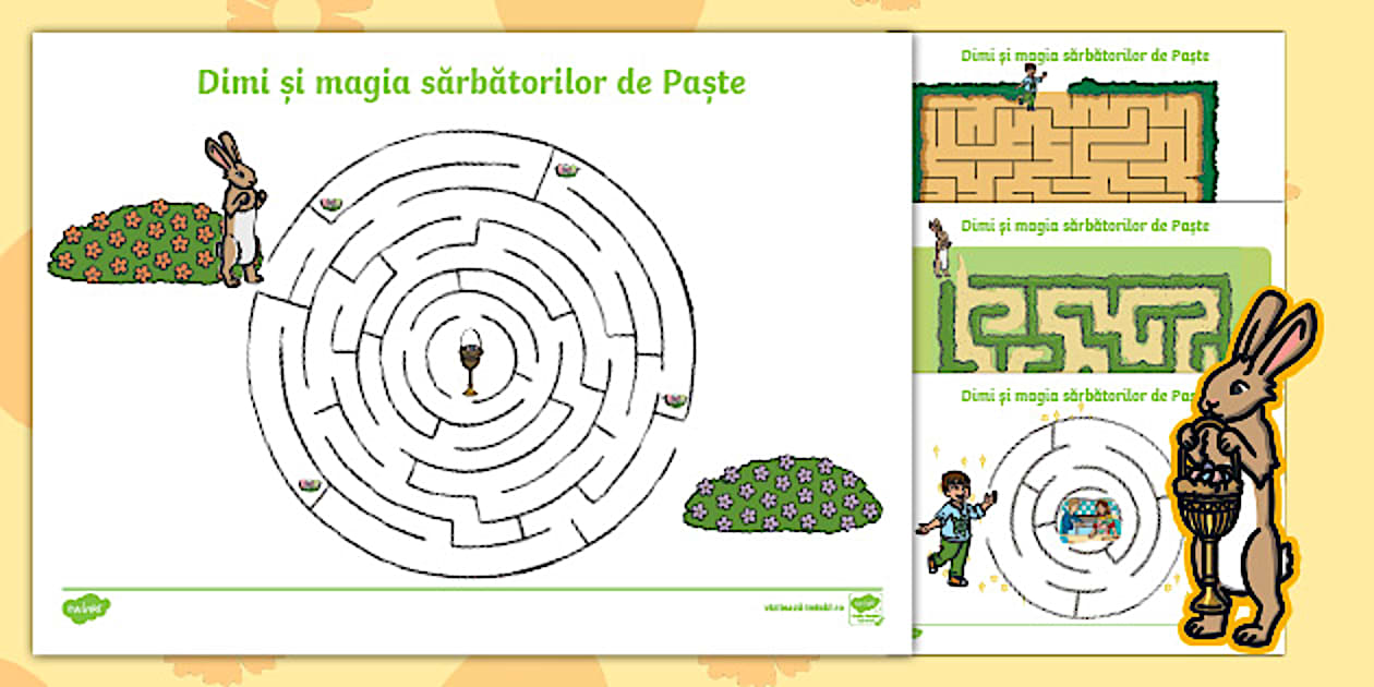 Dimi și magia sărbătorilor de Paște – Fișe cu labirint