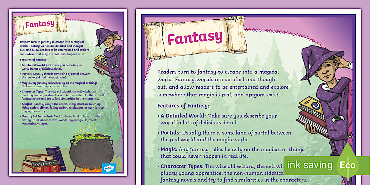 Narrative Genres Info Sheet - Fantasy (teacher made)