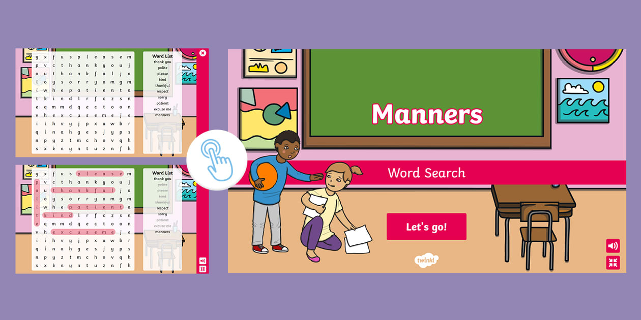 Manners Interactive Word Search (Teacher-Made) - Twinkl