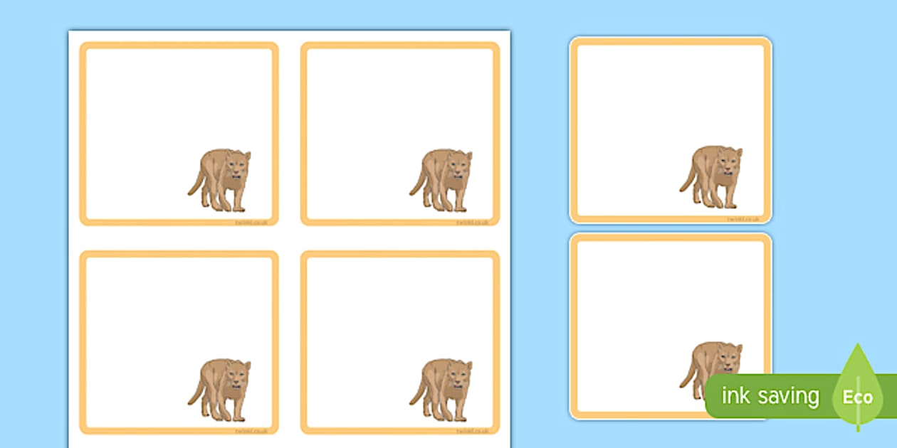 Puma Themed Editable Drawer-Peg-Name Labels (Colorful)