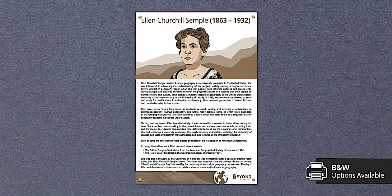 Ellen Churchill Semple Geography Display Poster | Beyond