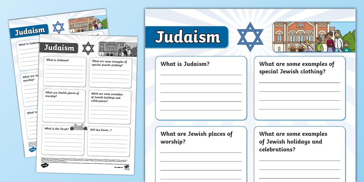 Judaism Fact File Template - Twinkl Religions (teacher made)