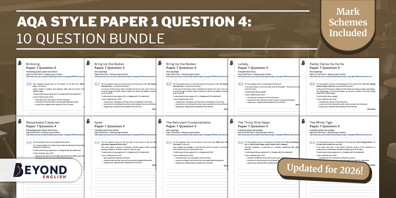 AQA English Language Paper 1 Question 4: Ten Question Bundle