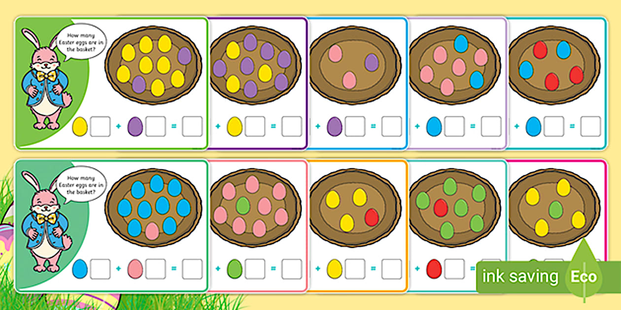 👉 Easter Egg Counting and Addition Cards (teacher made)
