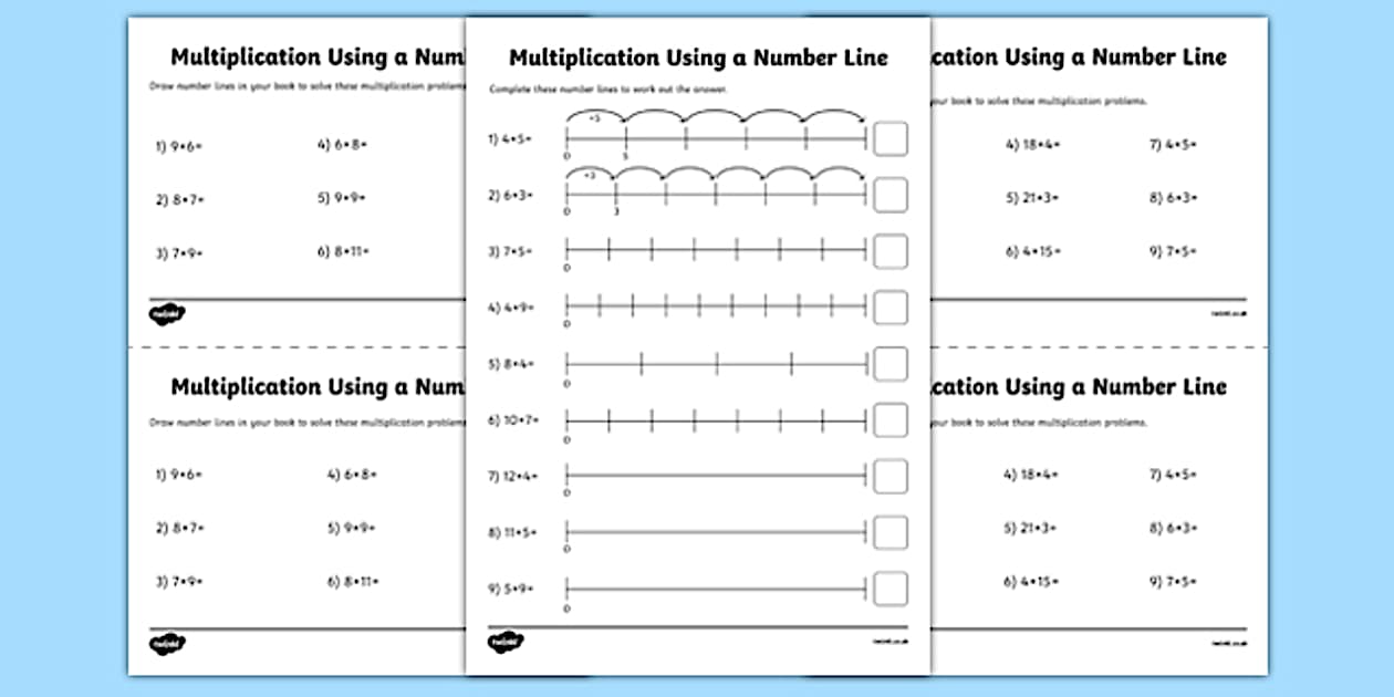 Number Line Multiplication Worksheet - Primary Resources