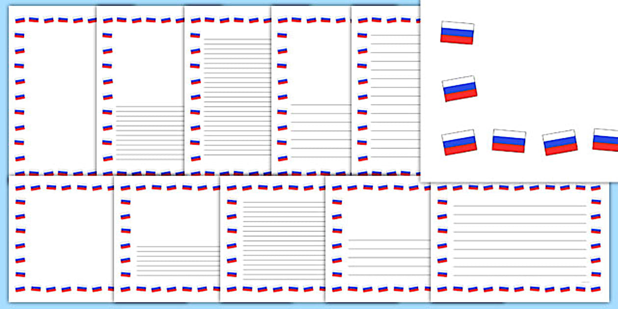 Black and White Russian Flag Page Borders (teacher made)