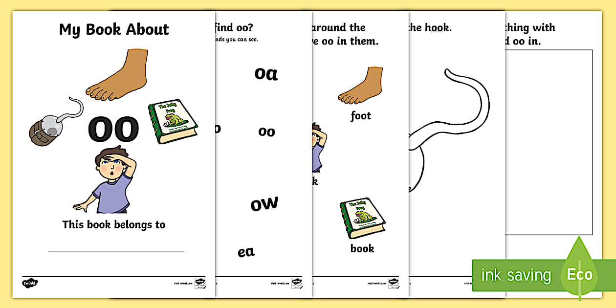 Cursive My Phase 3 Digraph Workbook (oo - short) - Twinkl