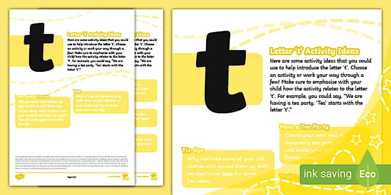 Letter 't' Activity Ideas (teacher made) - Twinkl