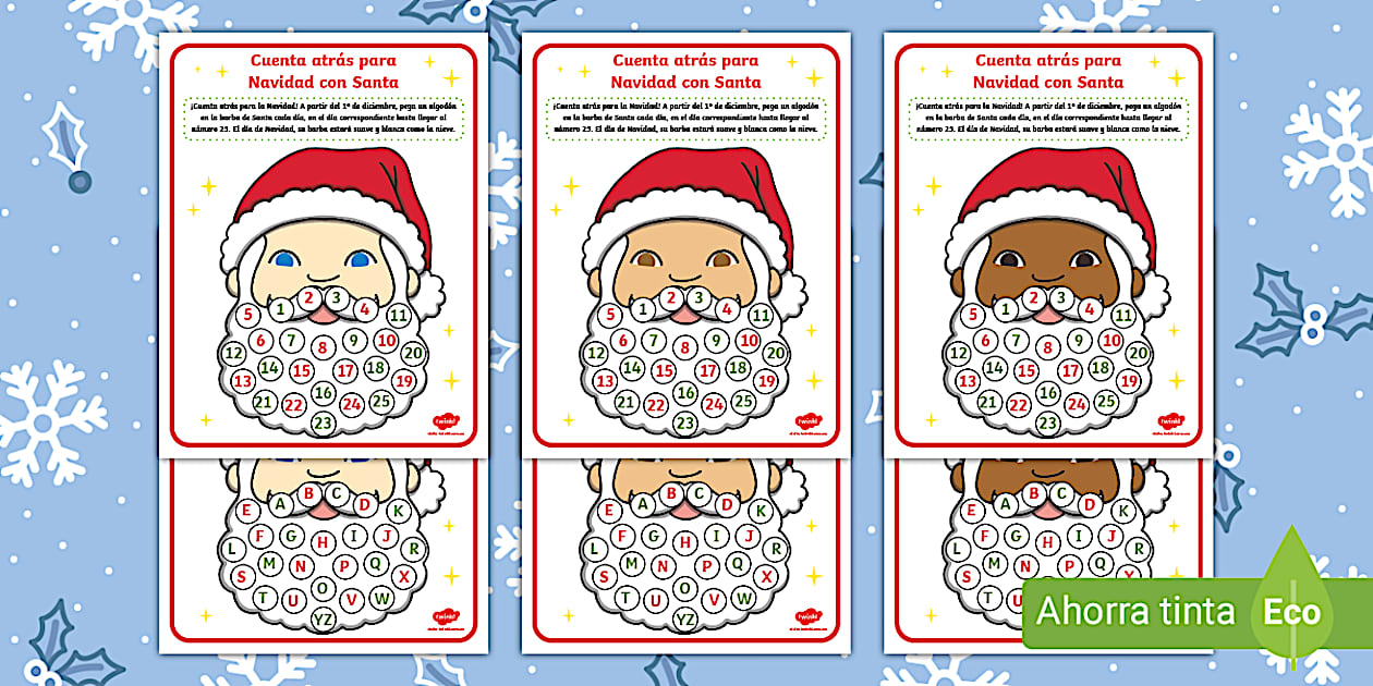 Barba de Santa, cuenta atrás para Navidad - Twinkl