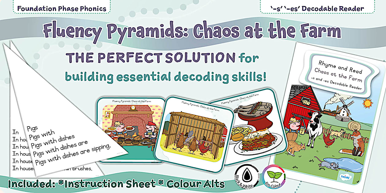 FP -s, -es Decodable - Fluency - Chaos at the Farm