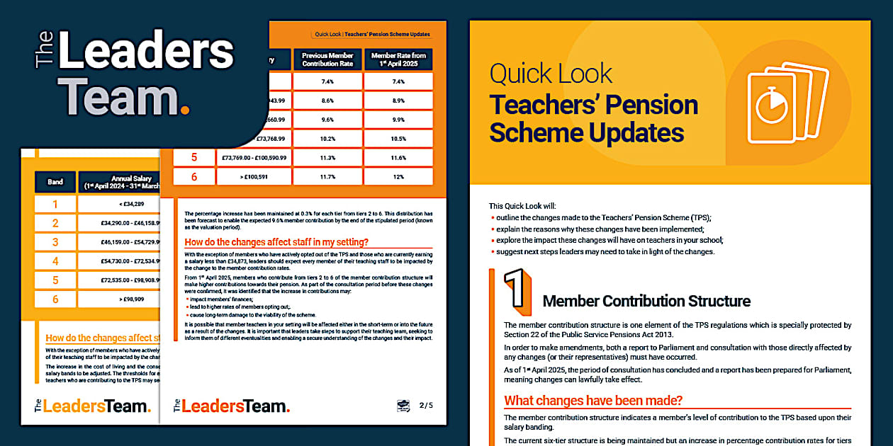 Teachers' Pension Scheme Updates Overview (teacher made)