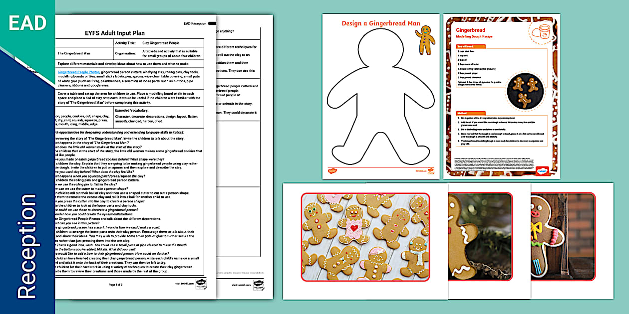 EYFS Clay Gingerbread People Adult Input Plan and Resources