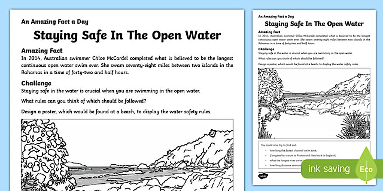 Staying Safe In The Open Water Worksheet / Worksheet, worksheet