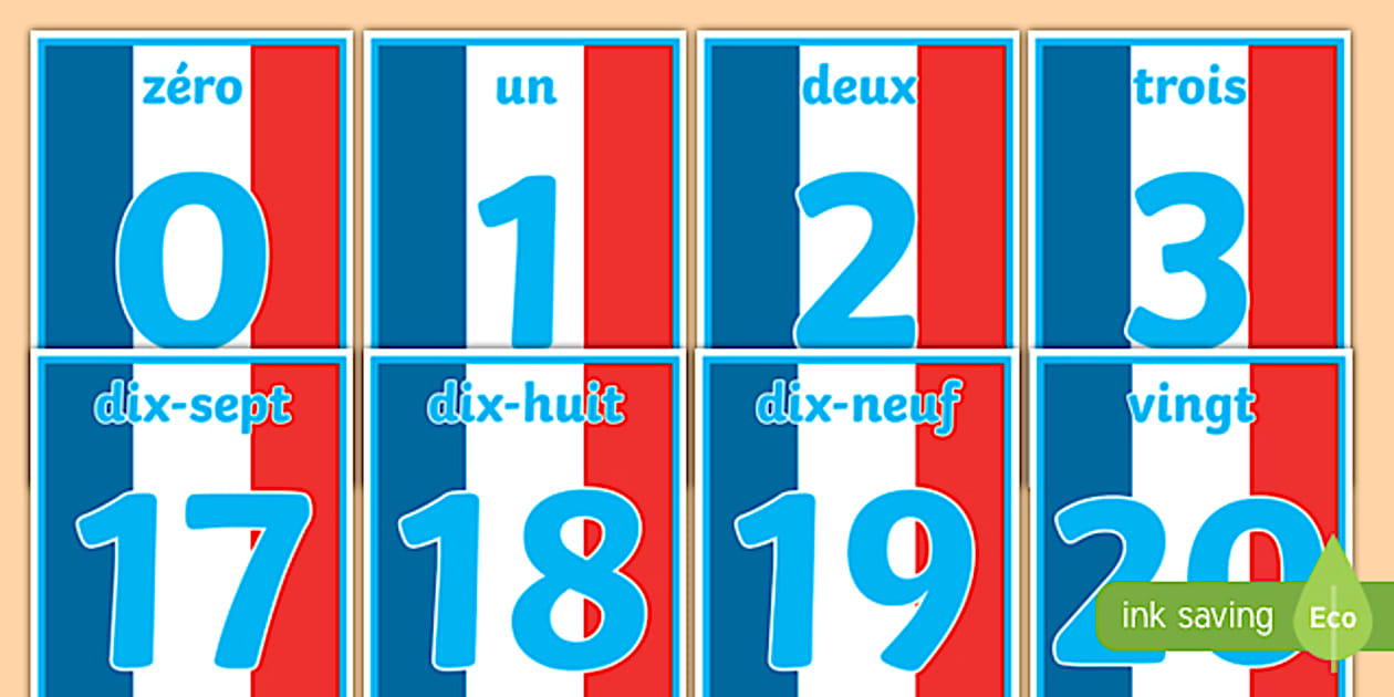 French Numbers 0-20 Posters (teacher made) - Twinkl