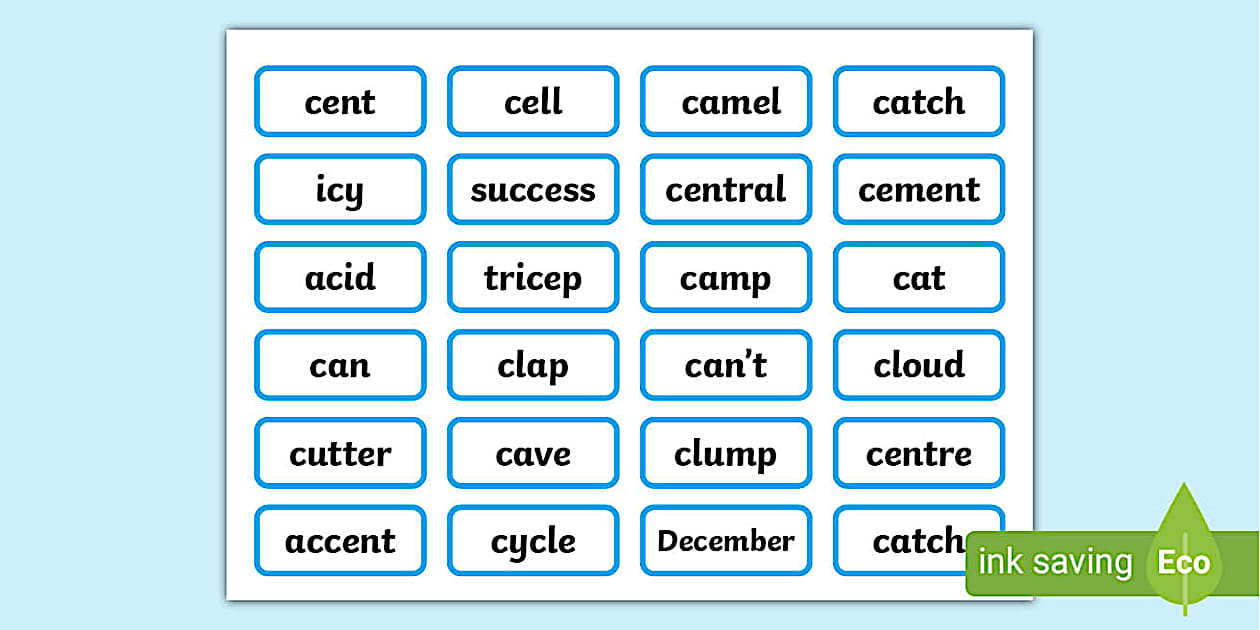 Hard and Soft C Sounds - Pronunciation Activity - Twinkl
