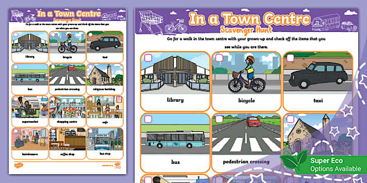 In a Town Centre Scavenger Hunt (teacher made) - Twinkl