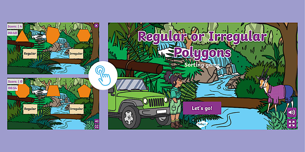 👉 Regular and Irregular Polygons KS1 Maths Sorting Game