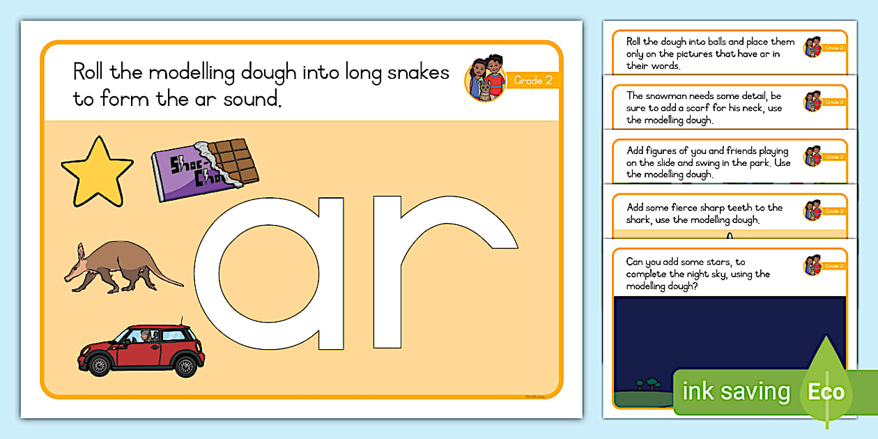 Grade 2 Phonics: - ar Modelling Dough Playmats - Twinkl