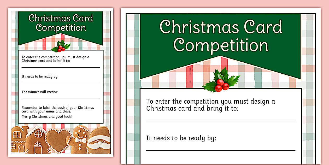 Gingerbread Themed Christmas Card Competition Display Poster