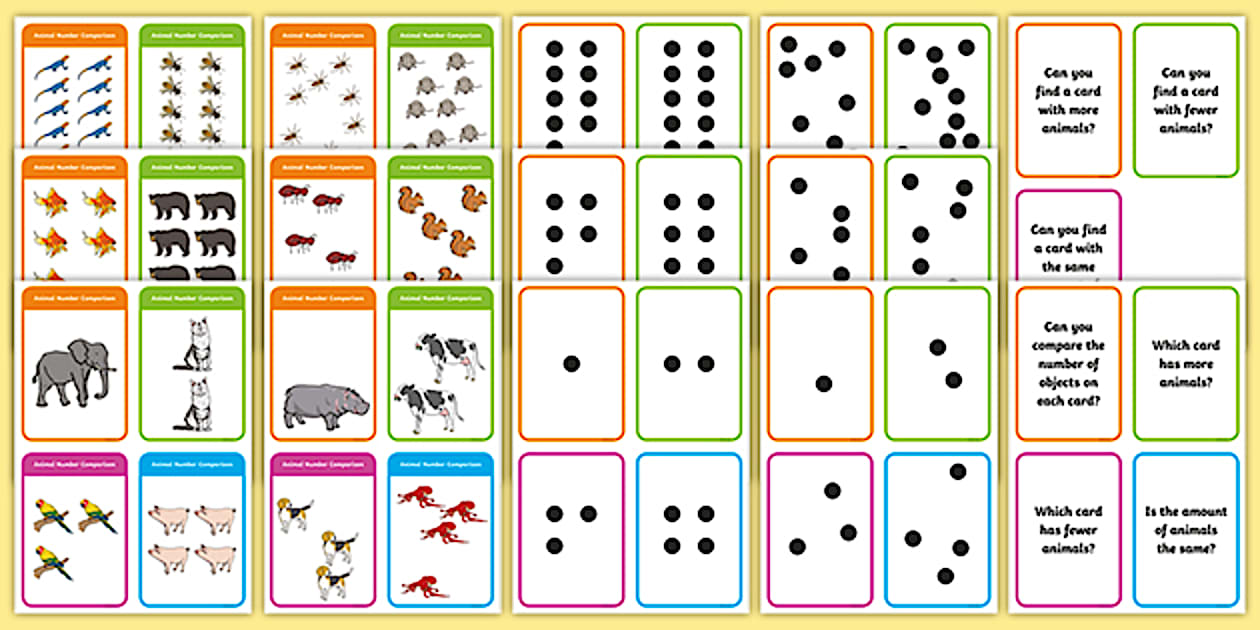 👉 Comparing Groups Animal Number Cards (Teacher-Made)