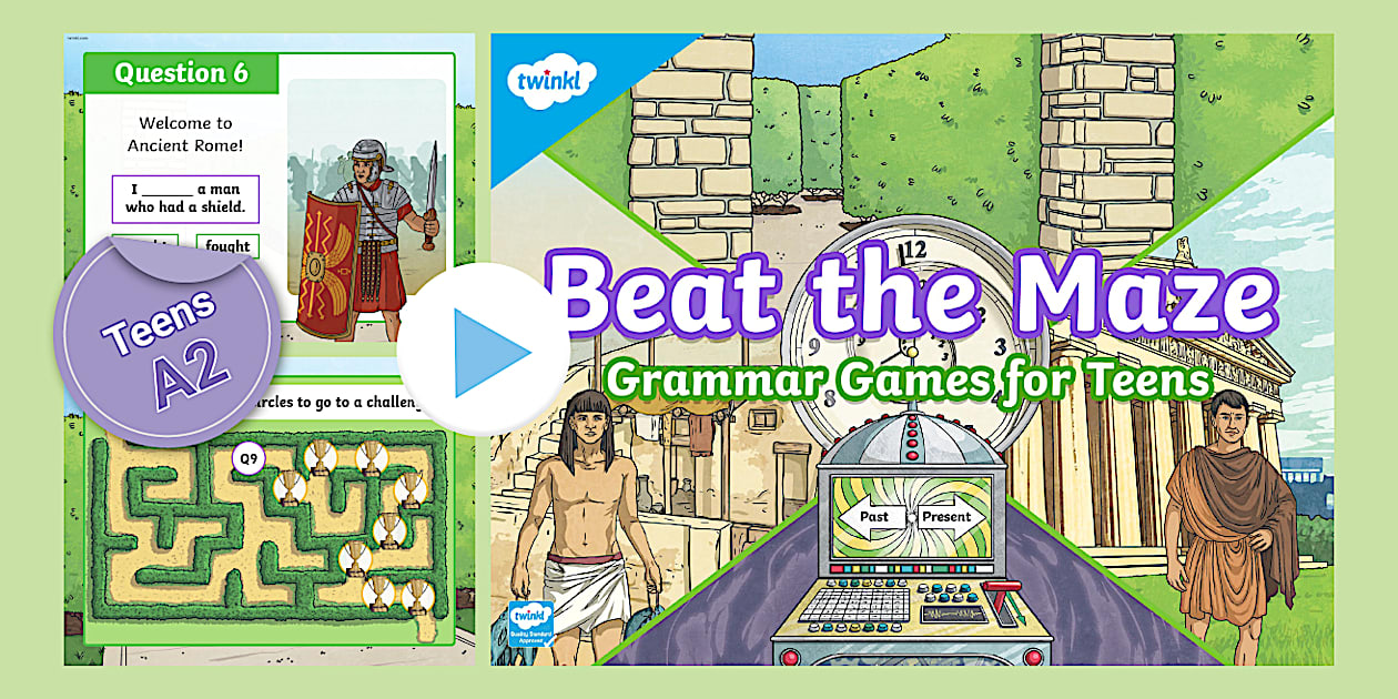 ESL Beat the Maze PPT Game: Irregular Verbs [Teens, A2]
