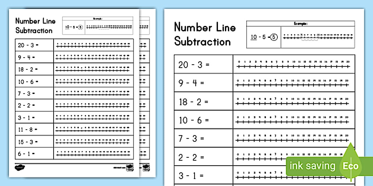 Number Line Subtraction From 20 Activity (Teacher-Made)