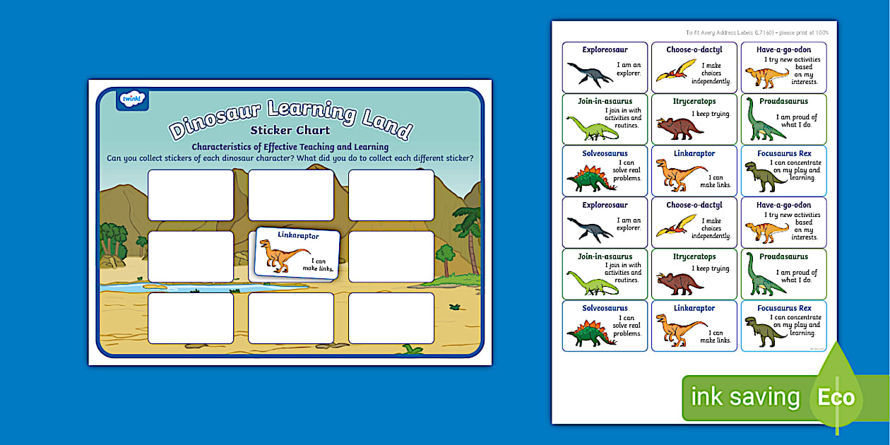 Dinosaurs CoETL Sticker Reward Chart (Teacher-Made) - Twinkl
