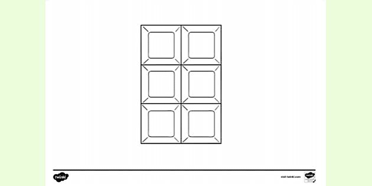 Chocolate Bar Six Chunks Colouring Sheet - Twinkl
