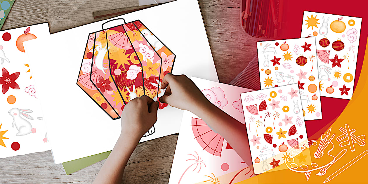 Paper Lantern Chinese New Year Collage Activity Pack