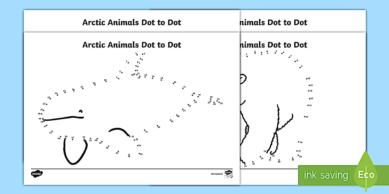 Arctic Animals Dot to Dot Worksheet (teacher made) - Twinkl