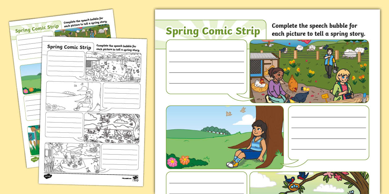 Spring Finish the Comic Strip Worksheet (Teacher-Made)